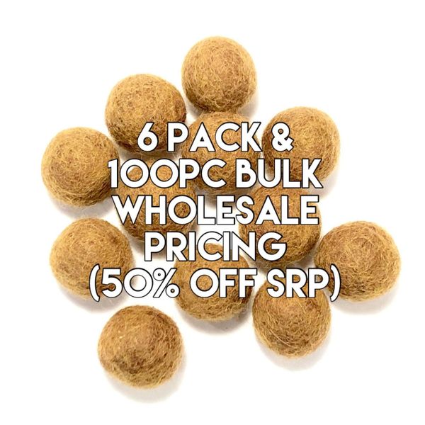 W-100PC Single Color Pack - FAWN Felt Balls