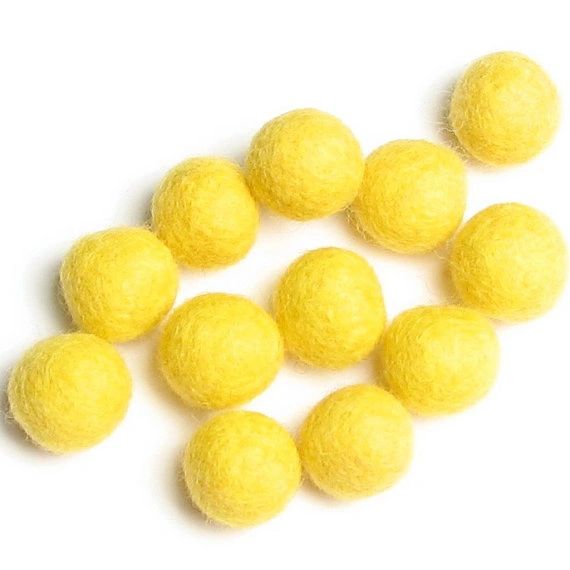 24PC Single Color Pack - LEMON DROP Felt Balls