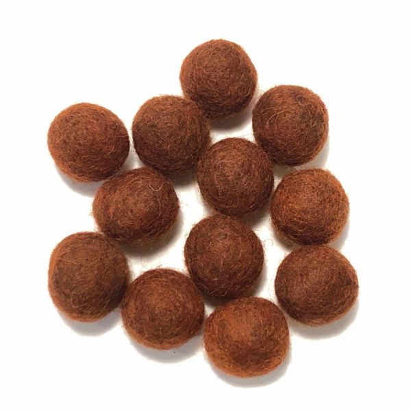 24PC Single Color Pack - RUSTY ORANGE Felt Balls