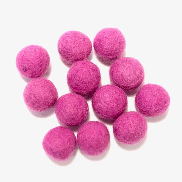 24PC Single Color Pack - DARK PINK Felt Balls