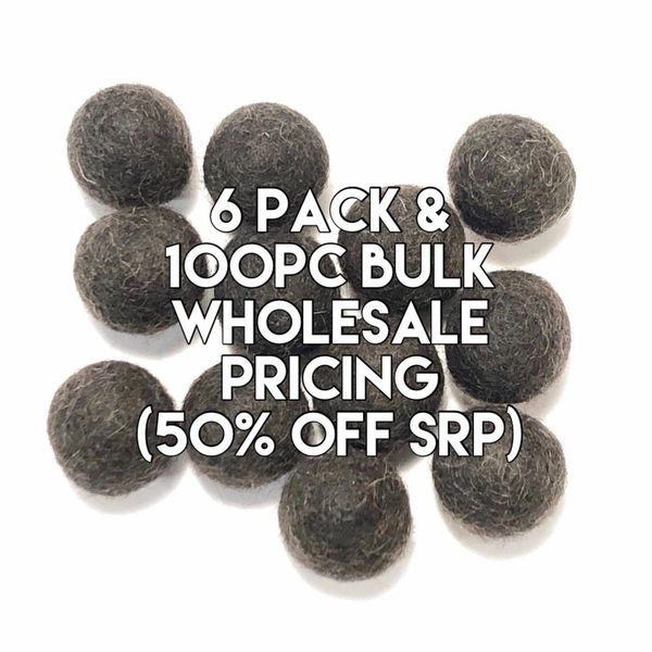 W-100PC Single Color Pack - DARK CHOCOLATE Felt Balls
