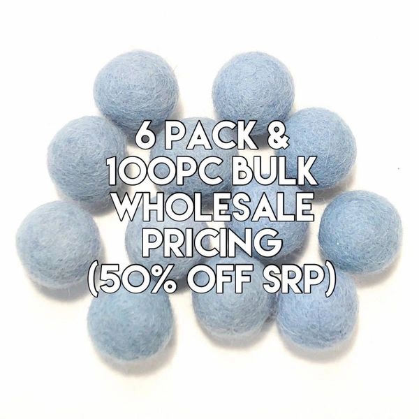 W-100PC Single Color Pack - PERIWINKLE Felt Balls