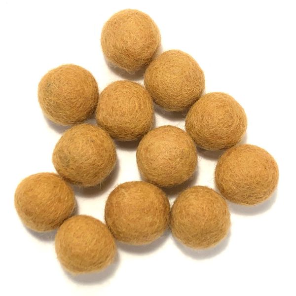 24PC Single Color Pack - CARAMEL Felt Balls