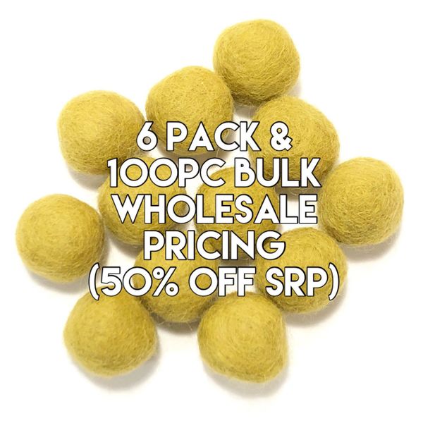 W-100PC Single Color Pack - LIMON Felt Balls