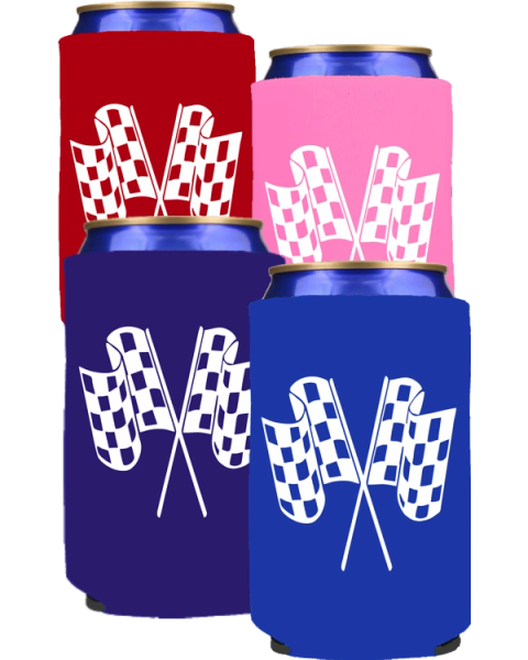 Can Cooler w/Checkered Flags 12oz.
