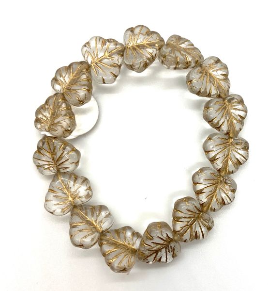 Czech Glass Leaf Strand