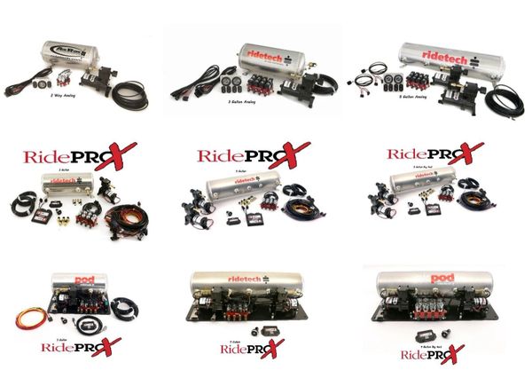 Ridetech Analog, RidePro X, Airpod, 3 & 5 Gallon Tanks, Air Ride