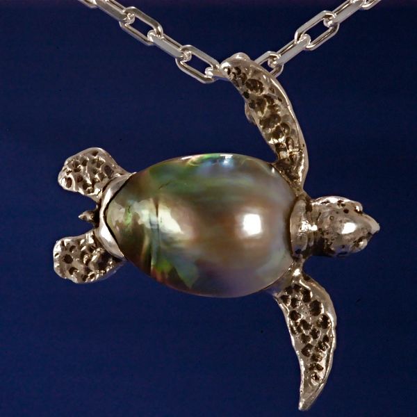 Sea Turtle in 14K Gold with personalized shell | www.theoffwhitegallery.com