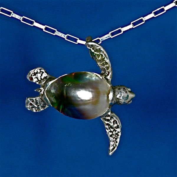 Sea Turtle in 14K Gold with personalized shell | www.theoffwhitegallery.com