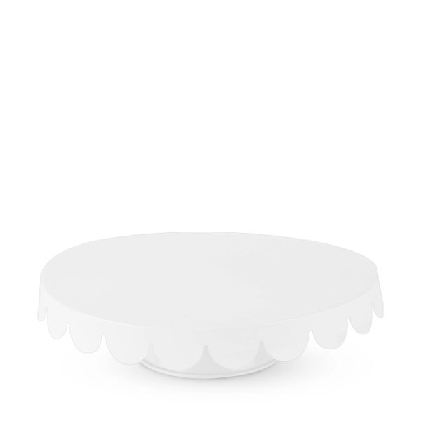 LOW SCALLOPED CAKE STAND-WHITE