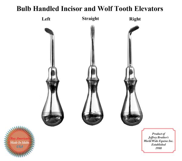 Wolf Tooth and Incisor Elevators Stainless Steel Set of Three