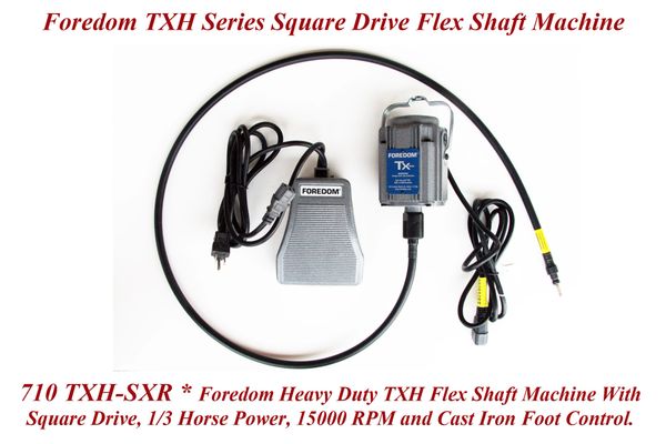 Foredom TXH Series Square Drive Machine with Plastic or Cast Iron Foot ...