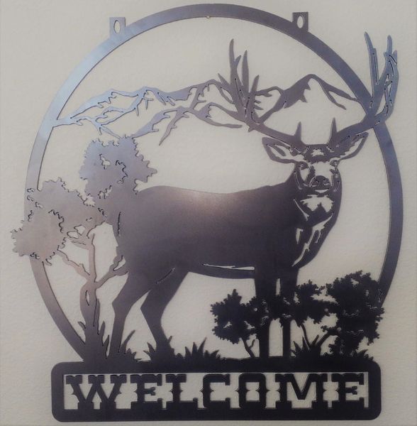 Deer Welcome Sign Wall Hanging
