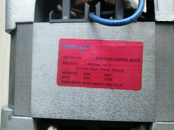 WELLING WASHING MACHINE MOTOR UMT5204.02 161012101669 ORIGINAL PA ...