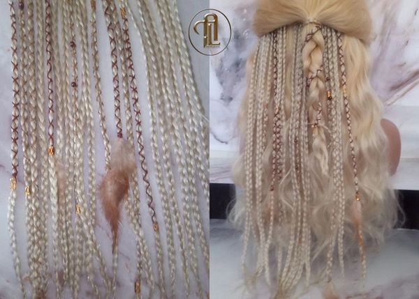 Blonde 613 White Blonde Platinum Clip in Braid Long 24 in Boho ...