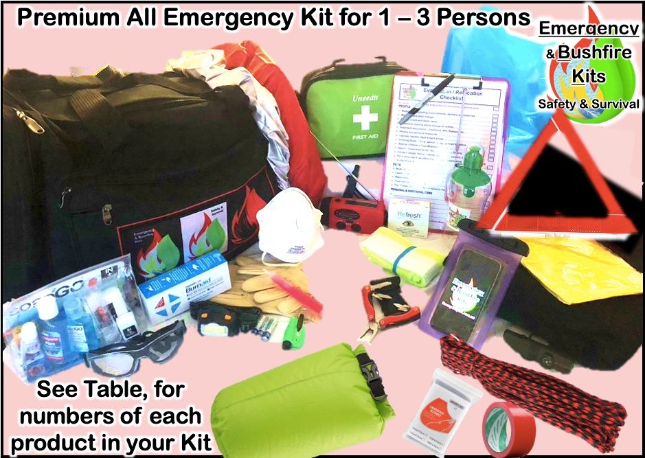 Premium All Emergencies Kit for 1 (or 2 or 3)