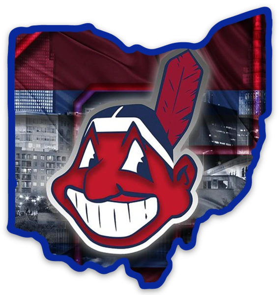 Cleveland Indians Chief Wahoo City Cleve bkgrnd Ohio state shape Die ...