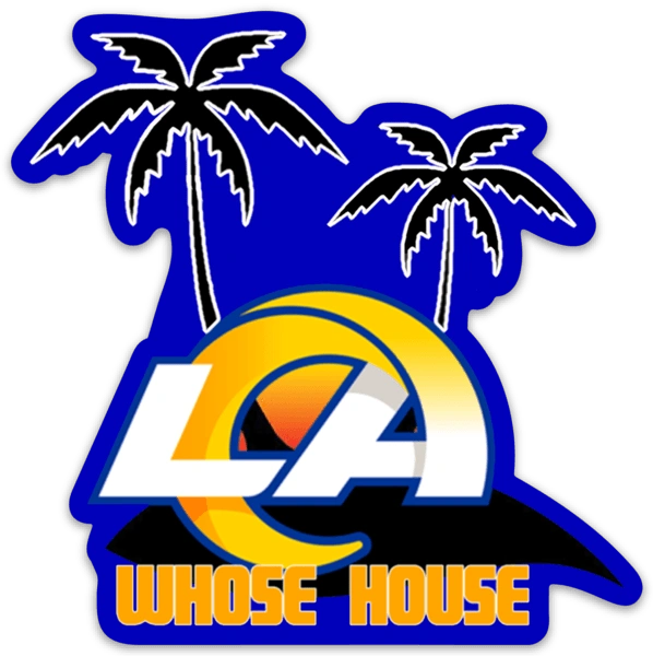Los Angeles Rams Whose House Logo w/ Palm Trees Logo type Die-cut MAGNET