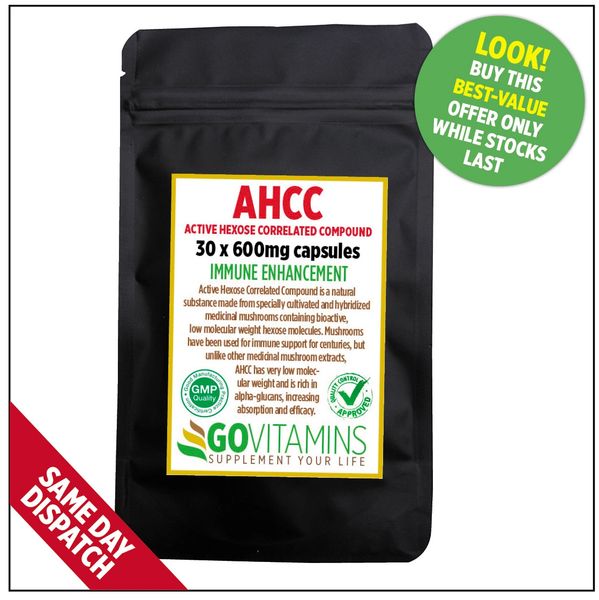 AHCC 600mg CAPSULES - BEST SELLING Active Hexose Correlated Compound
