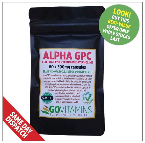 ALPHA GPC 50% 300mg CAPSULES - BEST SELLING Alpha glycerylphosphorylcholine