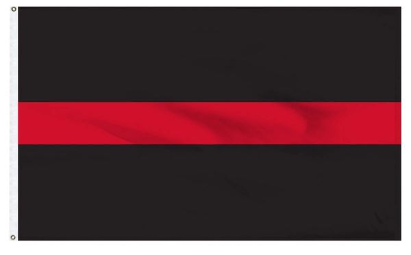 3x5 ft THIN RED LINE Firefighter Fire Rescue Memorial Flag Lightweight ...