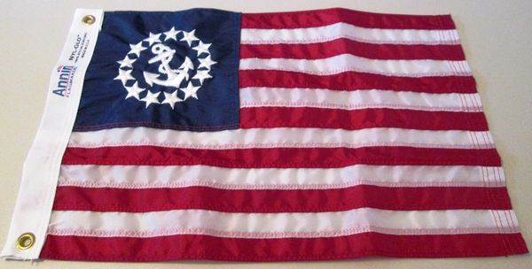 4x6 ft Yacht Ensign Nautical Boat Flag Sewn Anchor Sewn Stripes Made in USA