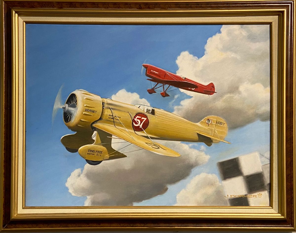 "Roscoe Turner in the Wedell-Williams Racer Winning the 1934 Thompson ...