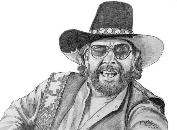 Hank Williams Jr. original drawing