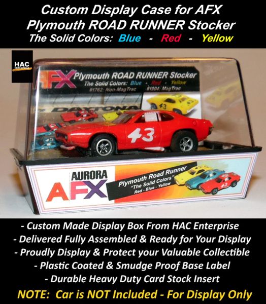 Custom Display Case : AFX Plymouth ROAD RUNNER - "The Solid Colors" Version