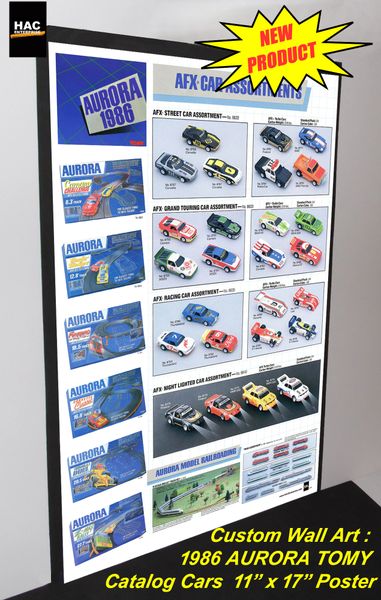 Custom AFX Wall Art - "AURORA TOMY 1986 Catalog Cars" 11W x 17T Hi QA ...