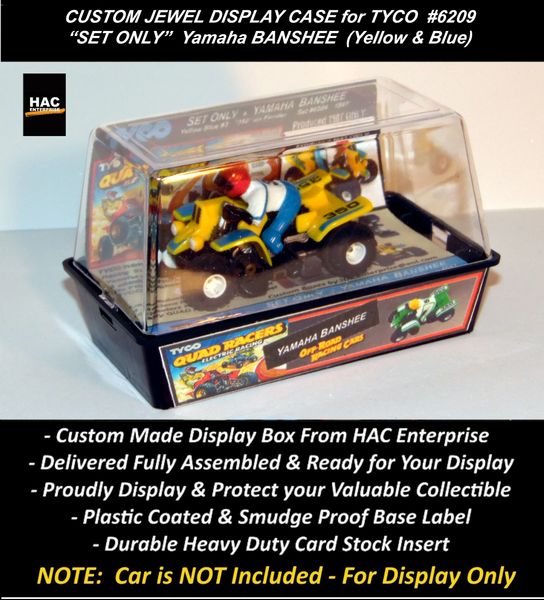 Custom Display Case: TYCO Quad Racer Yamaha BANSHEE (Yellow Blue) SET ONLY