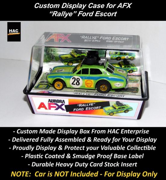 Custom Display Case : AFX "Rallye" Ford Escort in Lime (Stamped ...