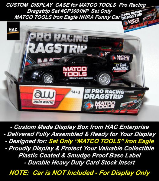 Custom Display Case: AW MATCO TOOLS Drag Racing 'IRON EAGLE' SET ONLY Car