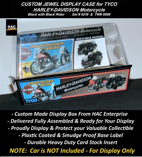 Custom Display Case: TYCO HARLEY-DAVIDSON Motorcycle Black SET Car & TW ...