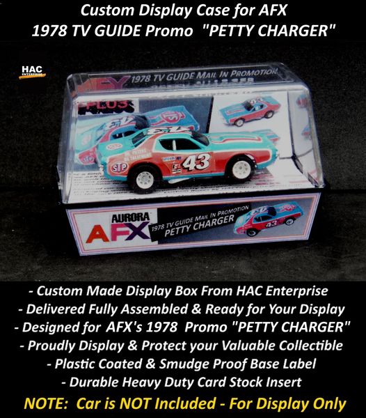 Custom Display Case AURORA AFX TV Guide Promo PETTY CHARGER