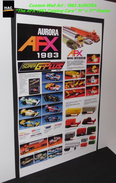 Custom AFX Wall Art - 1983 AURORA "The AFX 1983 Catalog Cars" 11W x 17T ...