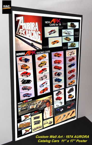 Custom AFX Wall Art - 1974 AURORA "The AFX 1974 Catalog Cars" 11W x 17T ...