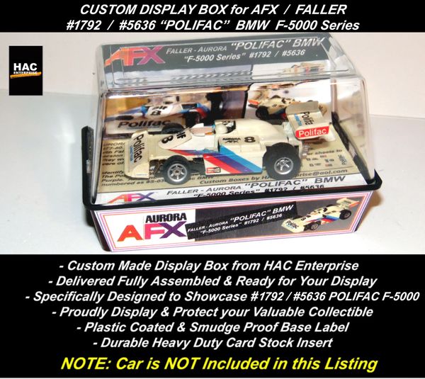 Custom Display Case FALLER AFX #1792 (#5636) POLIFAC F-5000 Car