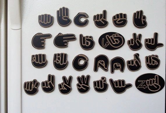 American Sign Language manual alphabet magnets for word forming fun!