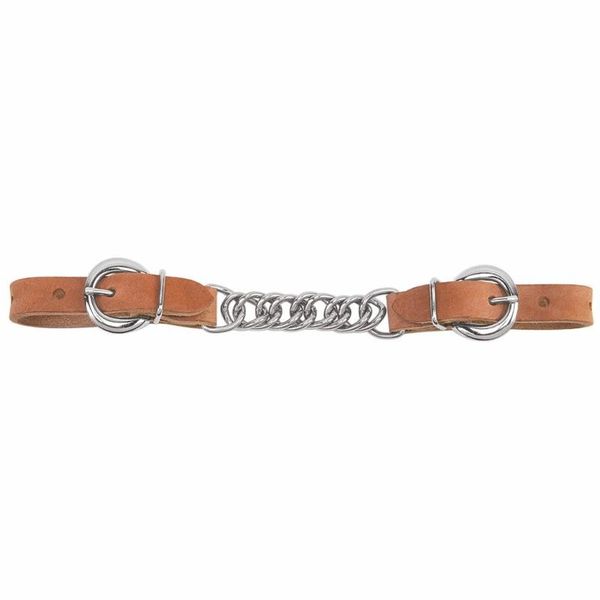 Single Flat Link Chain Curb Strap Leather PONY and MINI