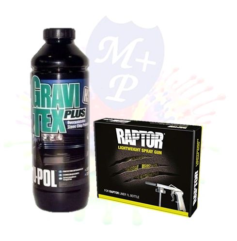 Upol Gravitex Black + Raptor Stonechip Gun