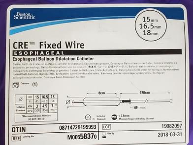 BOSTON SCIENTIFIC 5837 CRE FIXED WIRE ESOPHAGEAL BALLOON DILATATION ...