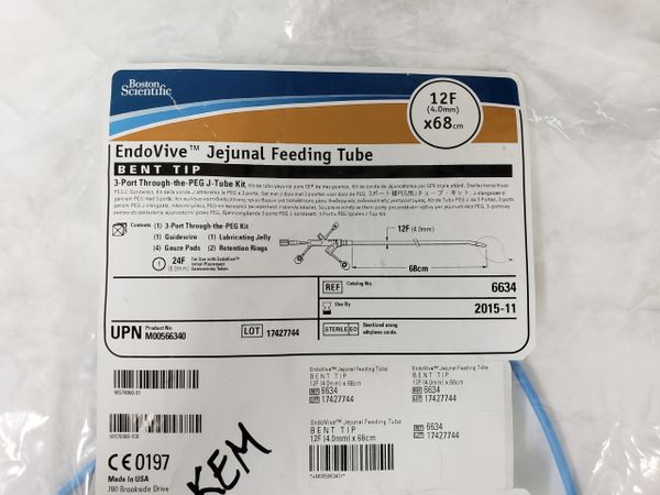 BOSTON SCIENTIFIC 6634 ENDOVIVE JEJUNAL FEEDING TUBE 12F X 68CM