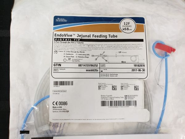 BOSTON SCIENTIFIC 6635 ENDOVIVE JEJUNAL FEEDING TUBE PIGTAIL TIP 12F X ...