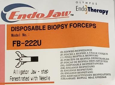 OLYMPUS FB-222U ALLIGATOR JAW DISPOSABLE BIOPSY FORCEPS