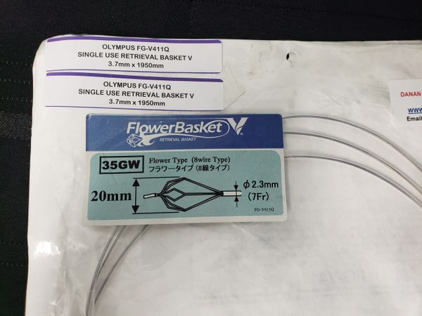 OLYMPUS FG-V411Q SINGLE USE RETRIEVAL BASKET V 3.7MM X 1950MM