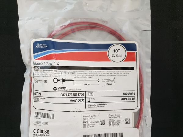 BOSTON SCIENTIFIC 1503 2.8MM RADIAL JAW 4 HOT SINGLE USE BIOPSY FORCEPS