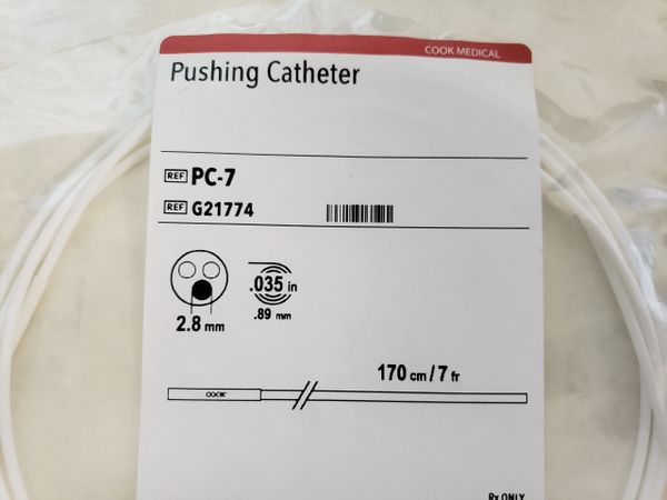 COOK MEDICAL G21774 PUSHING CATHETER 2.8MM X 170CM/7FR (X)