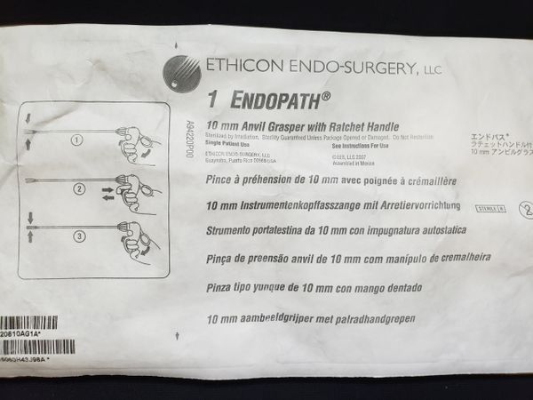 ETHICON 1 ENDOPATH 10AG : 10MM ANVIL GRASPERS WITH RATCHET HANDLES