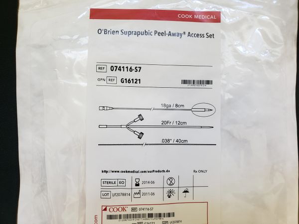 COOK MEDICAL G16121 O'BRIEN SUPRAPUBIC PEEL AWAY ACCESS SET